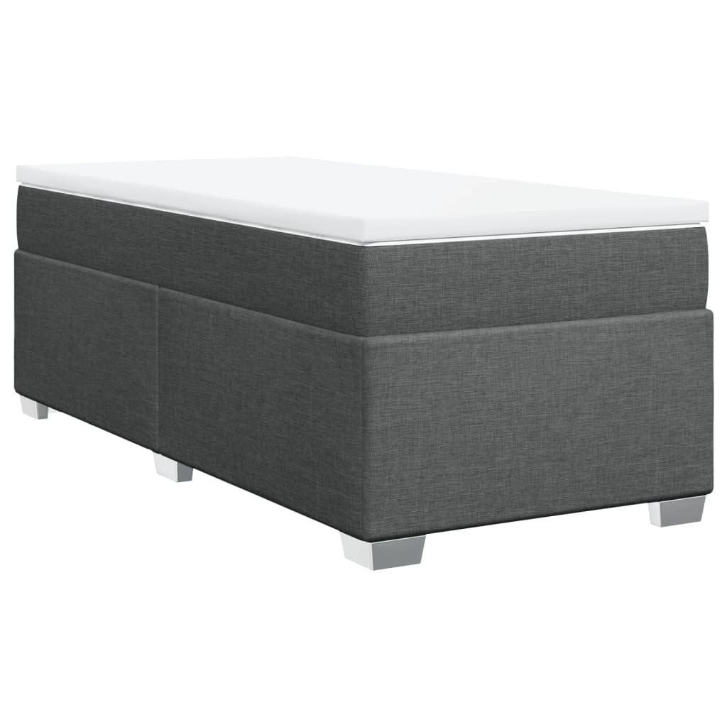 Cama box spring con colchón tela gris oscuro 100x200 cm | Leroy Merlin