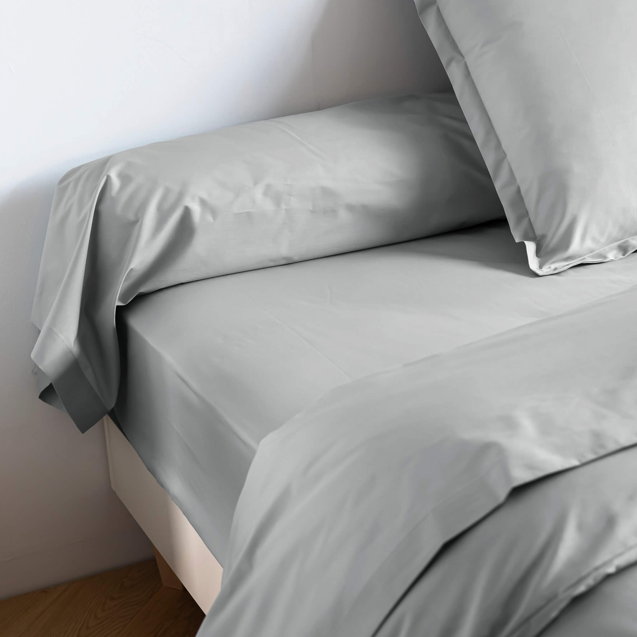 Taie de traversin coton percale Gris 160 cm - SOMEO - MORPHEE | Leroy ...