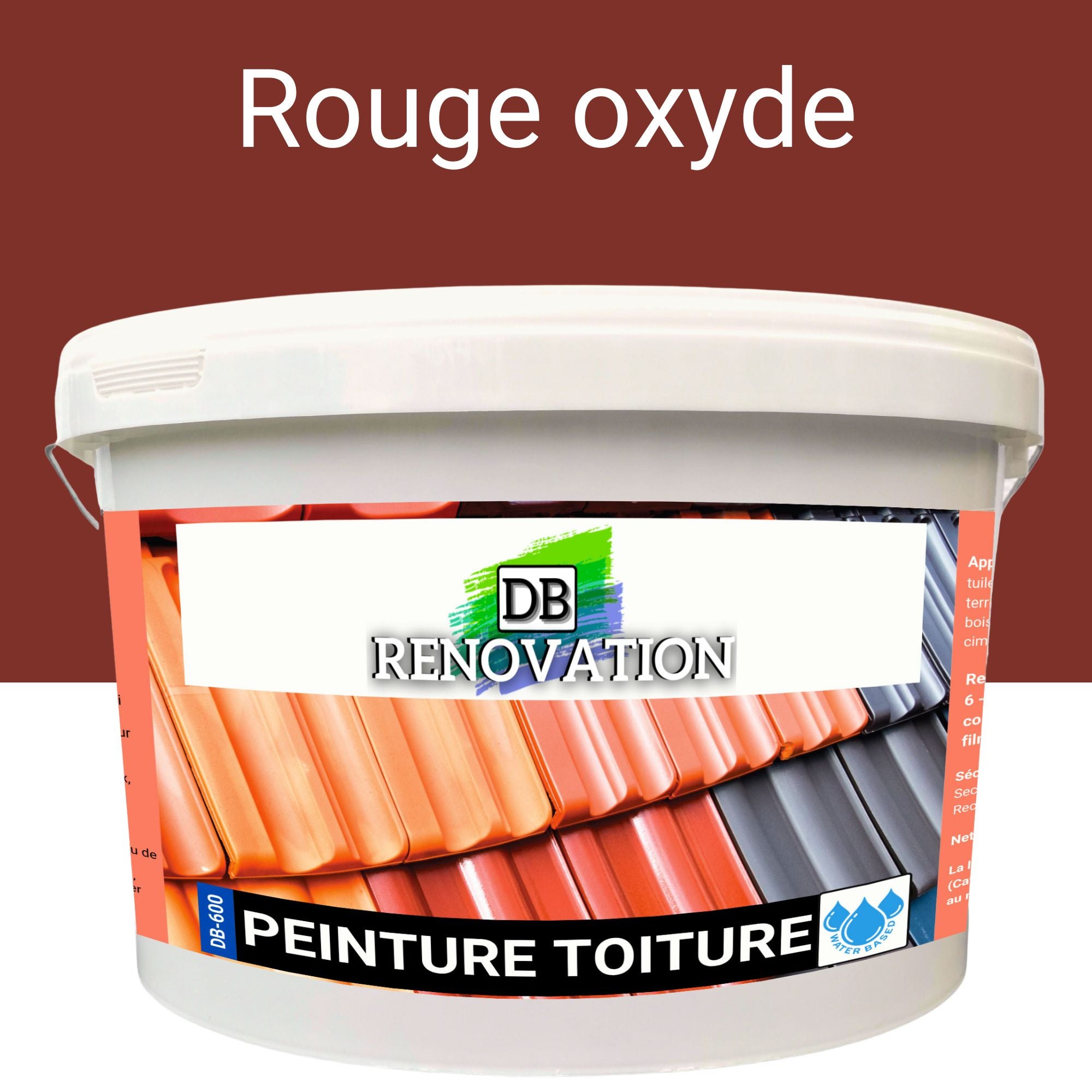 Peinture Toiture - Rénovation tuile - Rouge oxyde 12KG (jusqu'à 120m² ...