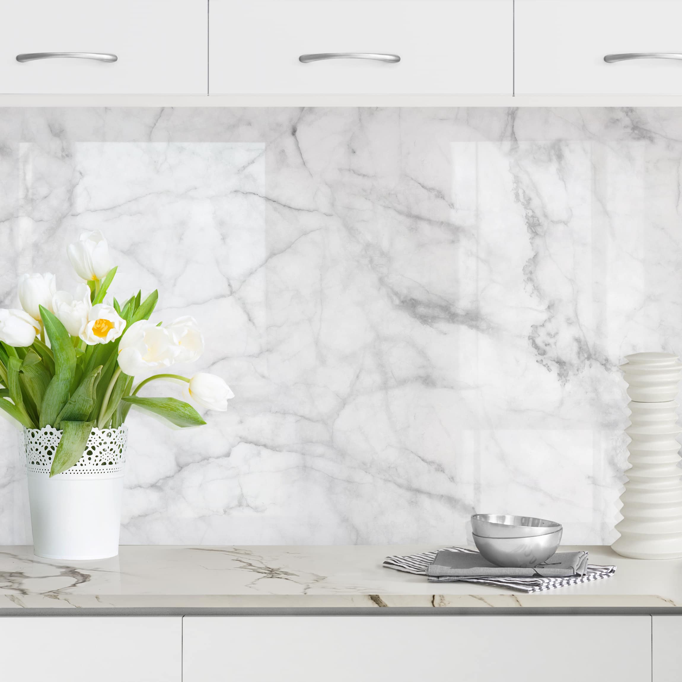 Crédence cuisine - Bianco Carrara 300 x 60 cm | Leroy Merlin