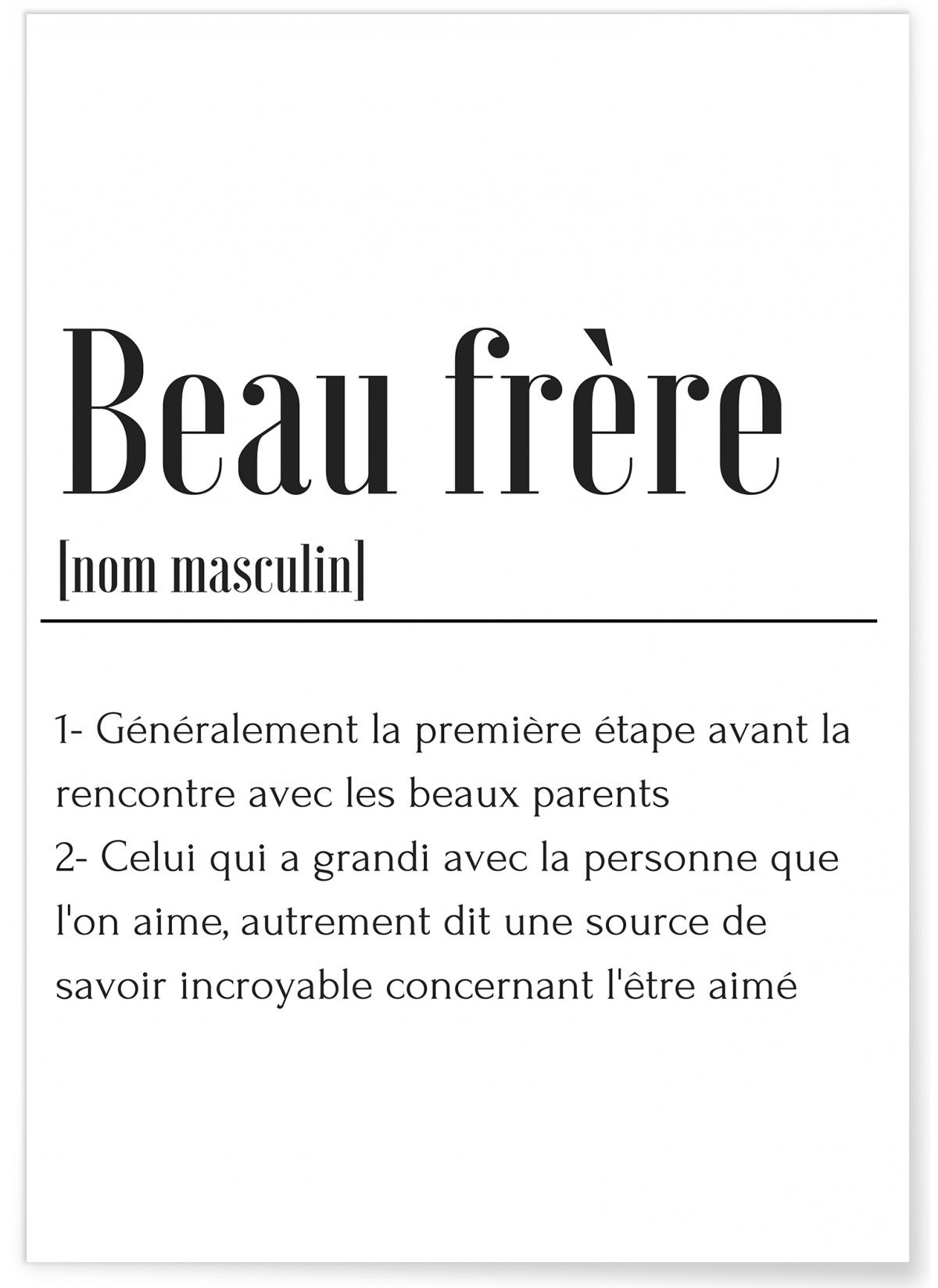 Affiche Définition Beau Frère - Format A3 - | Leroy Merlin