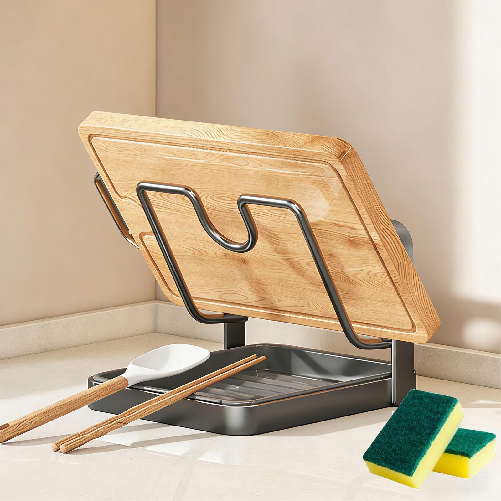 AUTRUCKER Soporte para tapas de ollas, con bandeja, para sujetar la ...