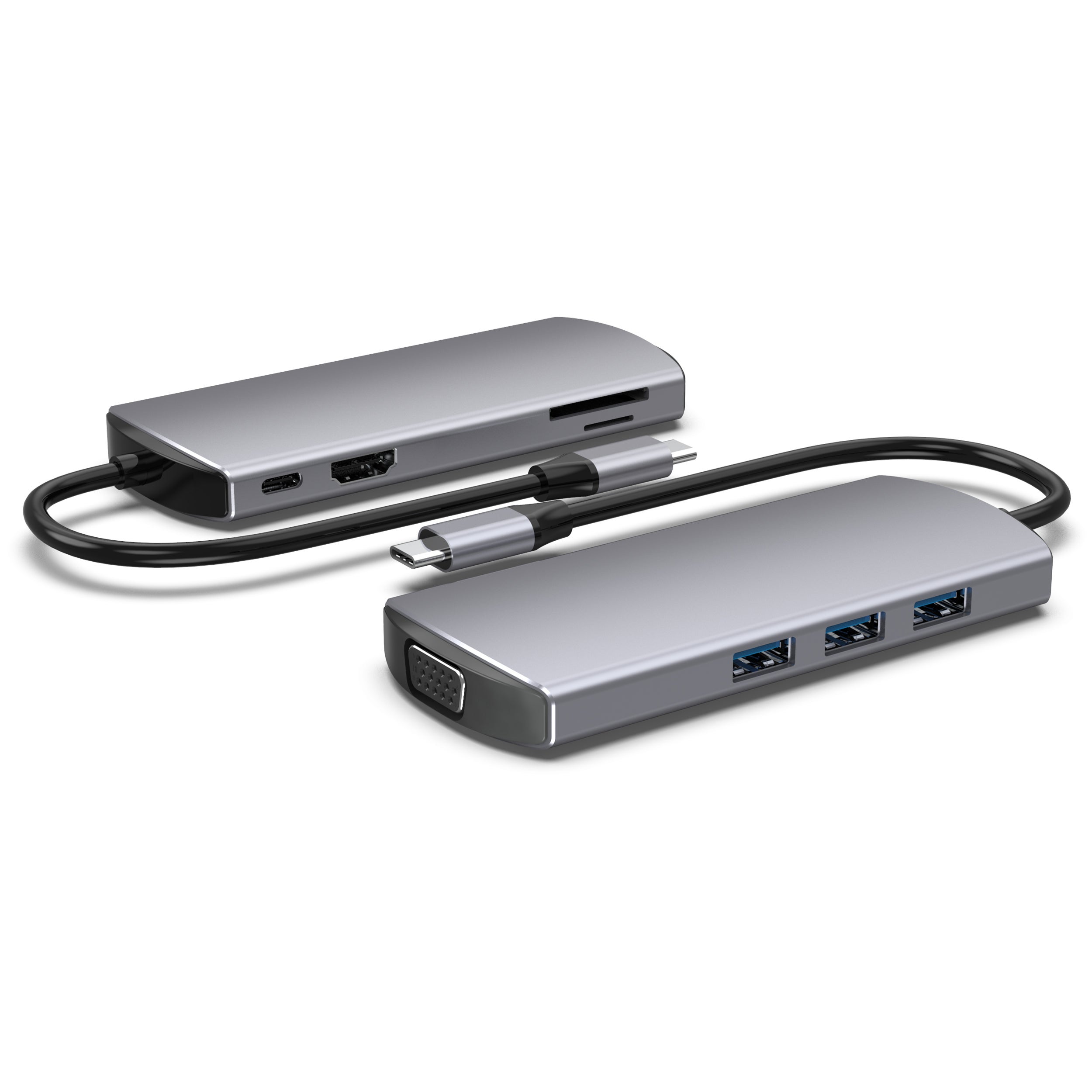 Hub USB-C 8 in 1 con adattatore multiporta con HDMI, Ethernet, USB 3.0 ...