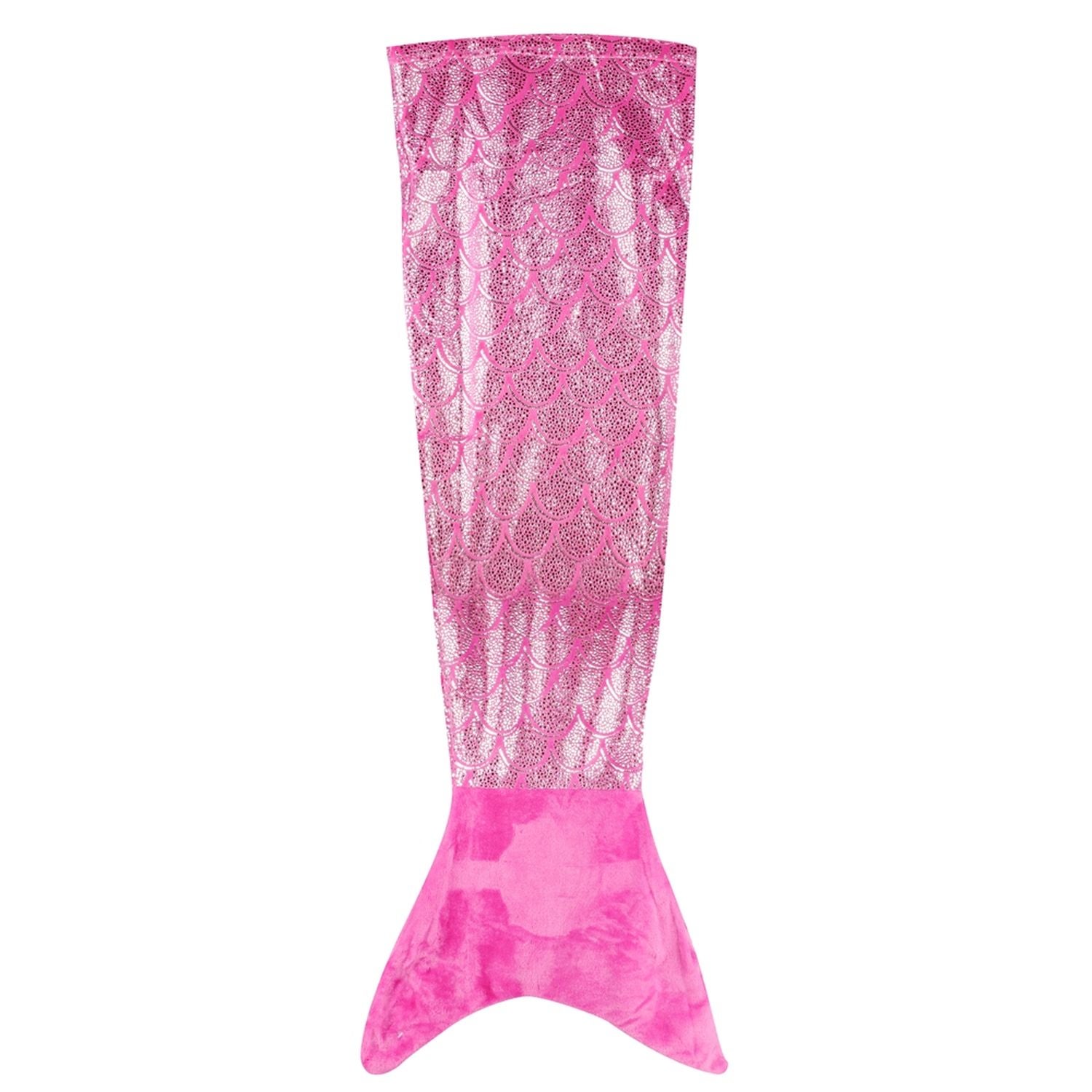 Plaid sirène effet paillette - Diam. 56 x L. 132 cm - Rose | Leroy Merlin