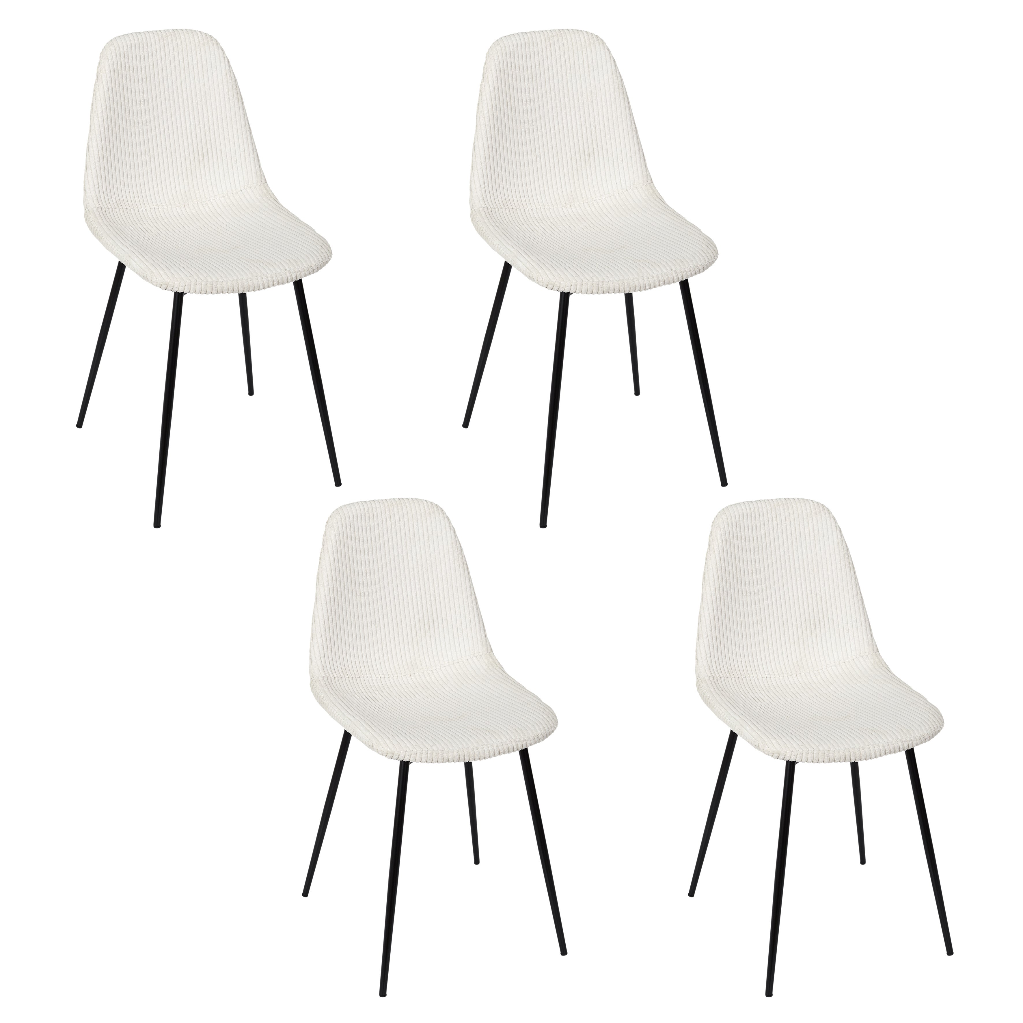Lot de 4 Chaises - HOME DECO FACTORY - Scott - Côtele - Confortables ...