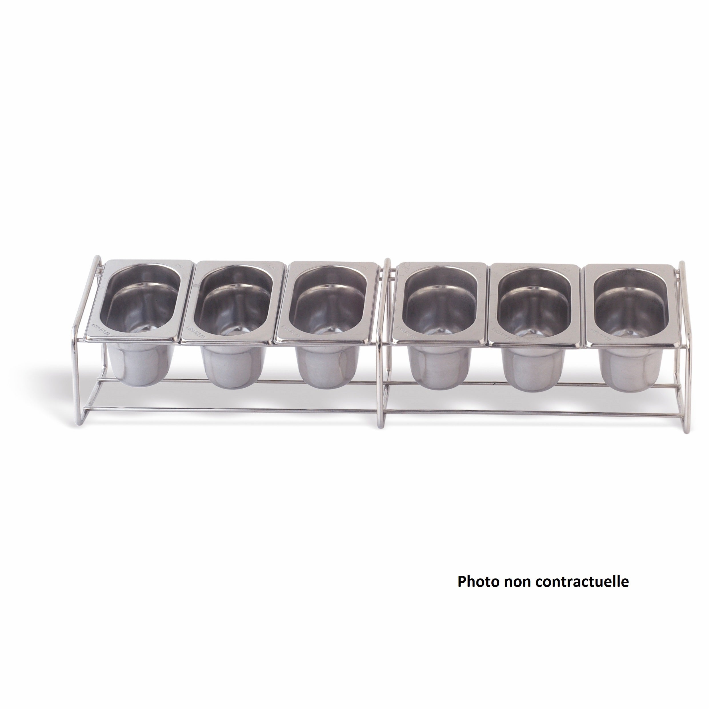 Set Support Inox et 4 Bacs GN 1/6 - H 100 mm - Pujadas | Leroy Merlin