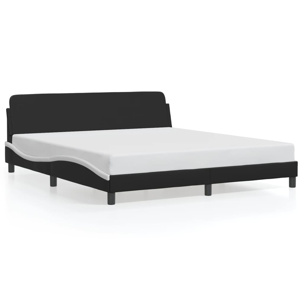 Lit Double | Lit Adulte | Cadre de lit et tête de lit noir et blanc ...