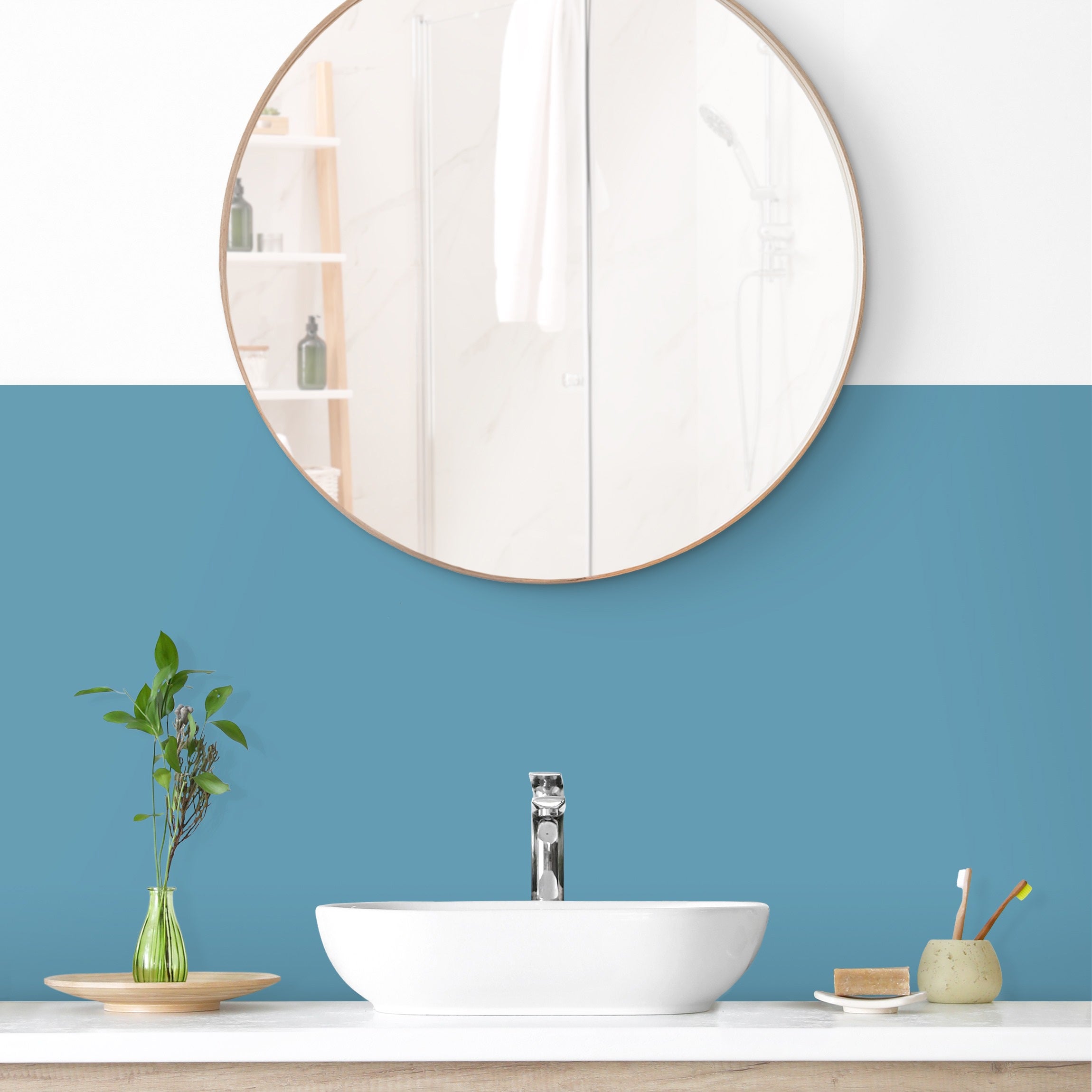 Panneau mural pour salle de bain - Bleu mer 250 x 70 cm | Leroy Merlin