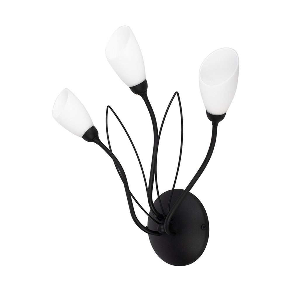 Gloriosa Applique 3xG9 Max.6W Led Métal Noir/Verre Blanc | Leroy Merlin