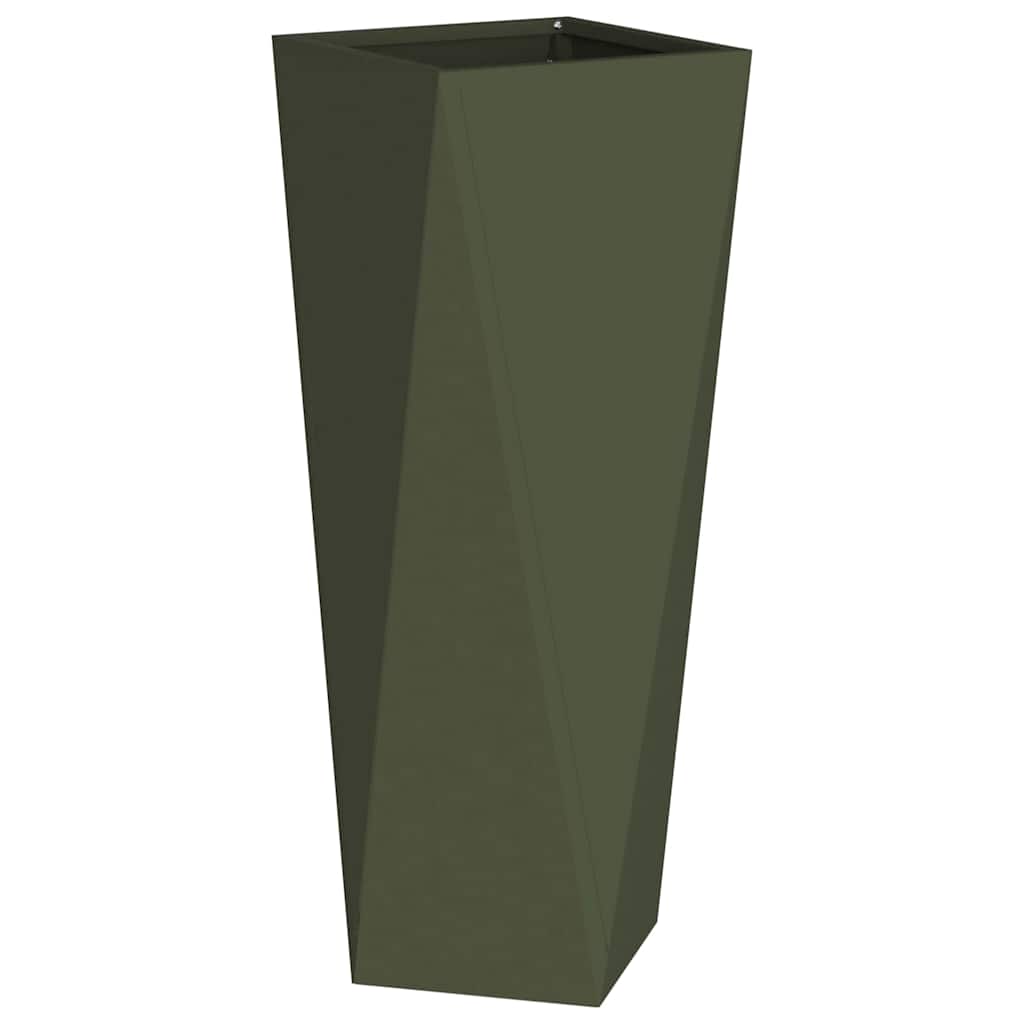 Jardinière | Bac à fleurs Vert olive 30 x 30 x 75 cm Acier | Leroy Merlin