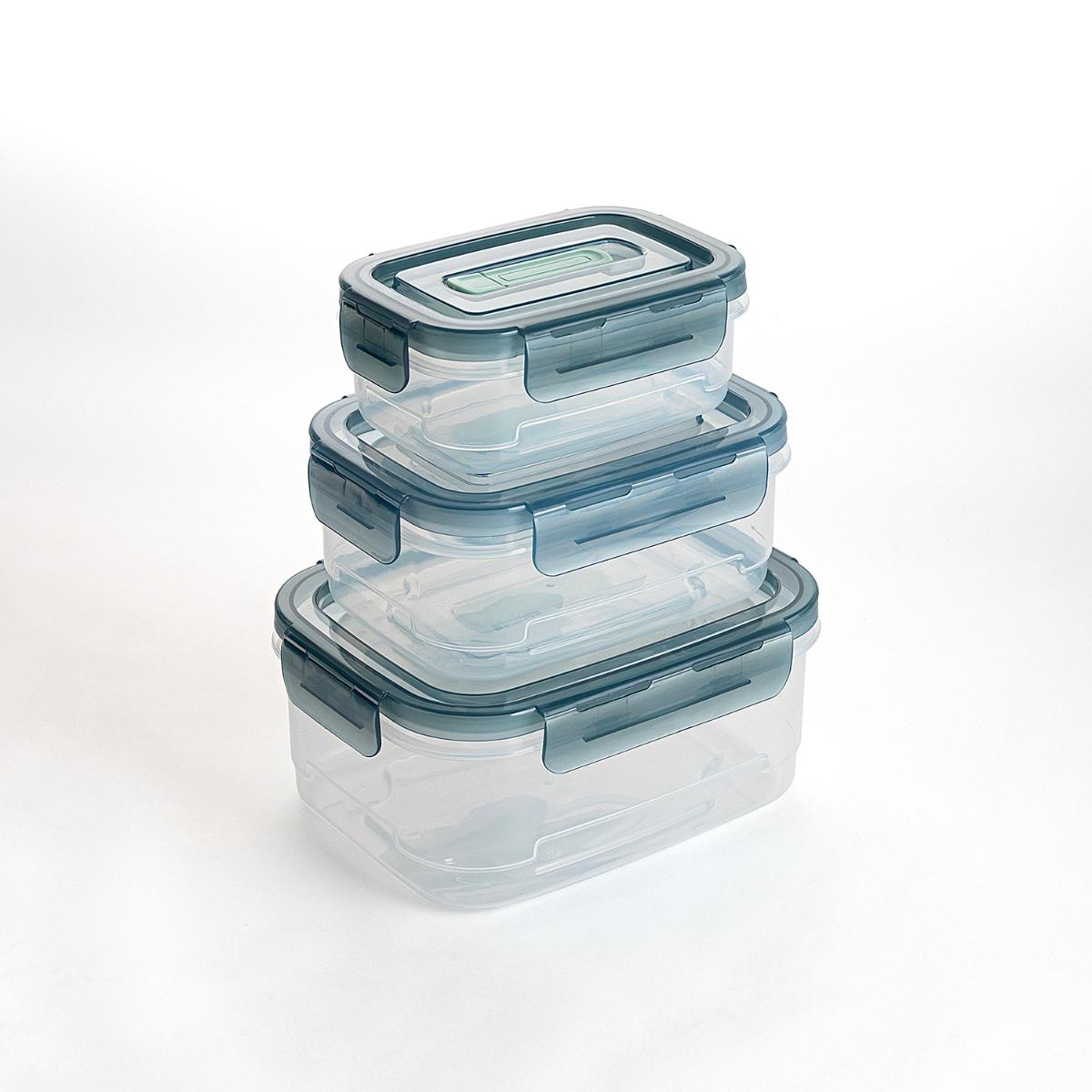 Set 3 Recipientes Herméticos Plástico Minimal 1800ml-1000ml-500ml ...