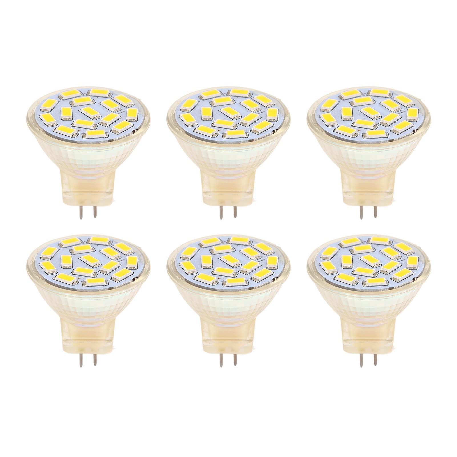 6 bombillas LED GU4, 12 V, 3 W, ahorro de energía, 15 LED, 270 lm, alto brillo, MR11, cuentas de ...