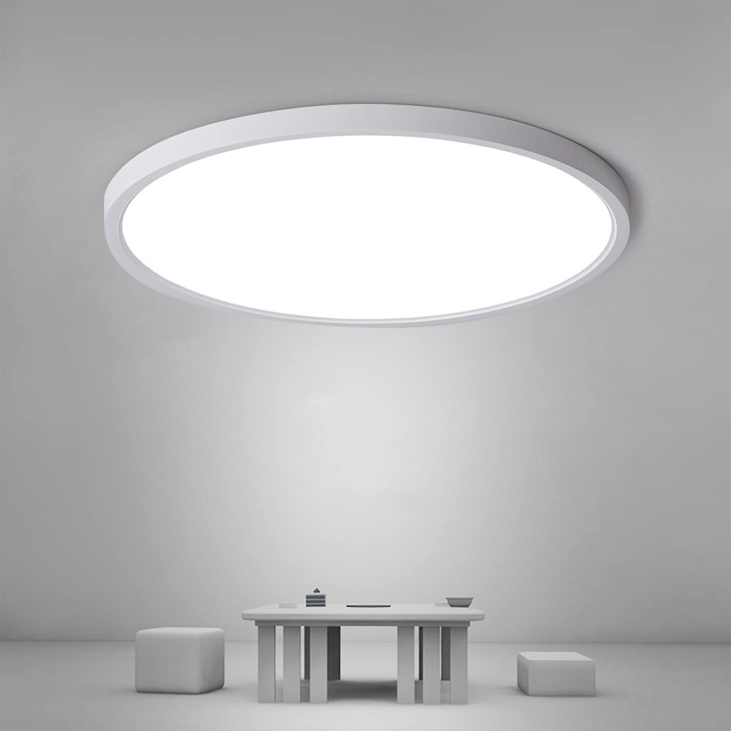 GOECO Plafonnier LED Ø30cm 24W 6500K 2160LM Lampe De Plafond IP44 ...