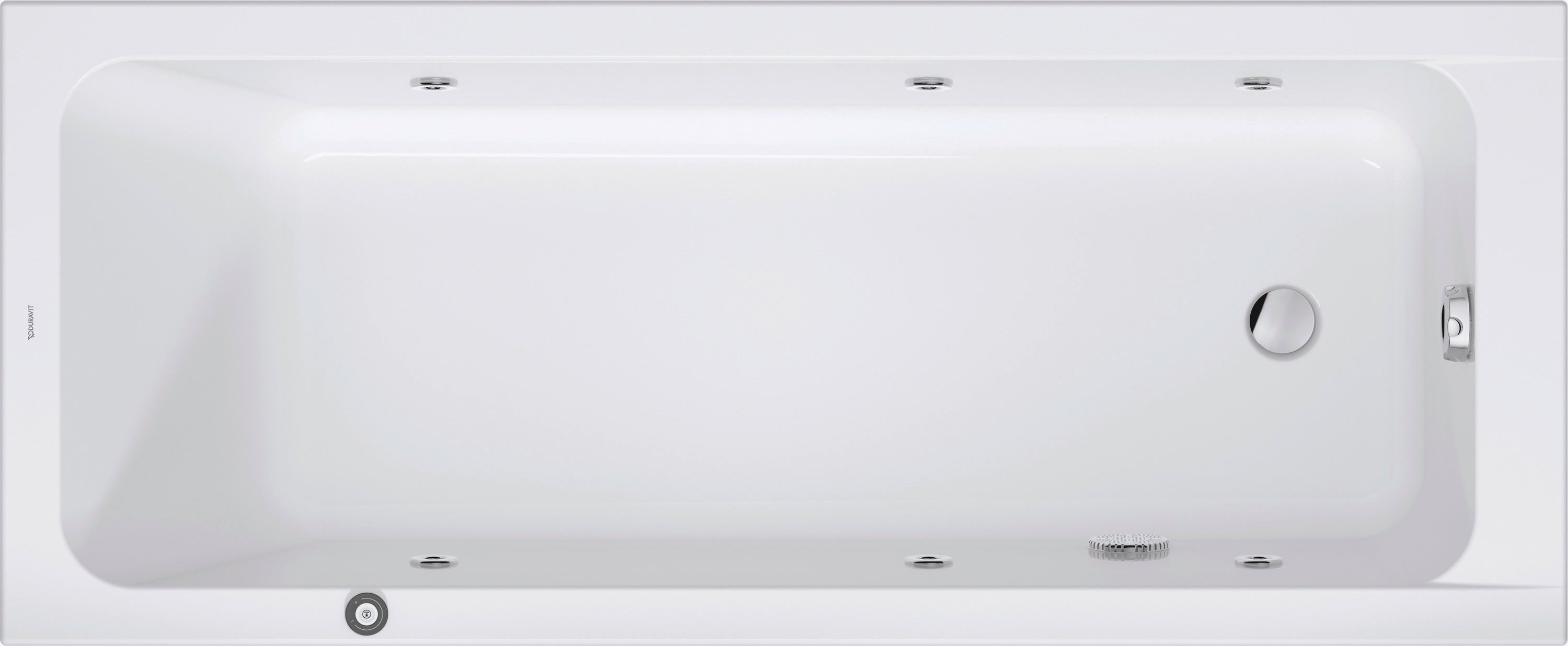 Duravit D-Code baignoire balnéo, 1700x700mm, 1 pente de dossier, Jet ...