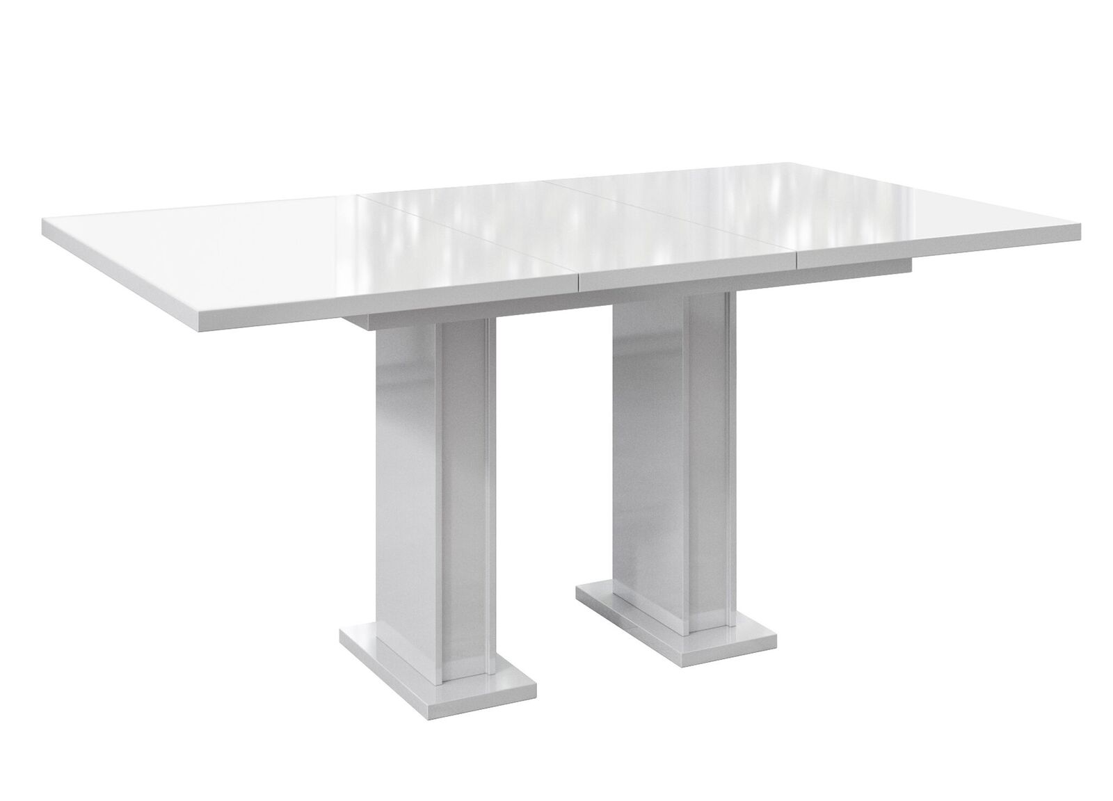 TABLE A MANGER EXTENSIBLE ROSS - BLANC LAQUE 120 - 160 CM | Leroy Merlin