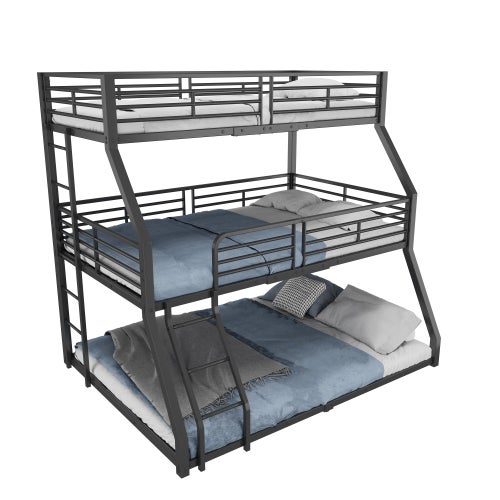 Litera Triple de 90 x 200 cm, Estructura de Metal, Cama de Hierro, para ...